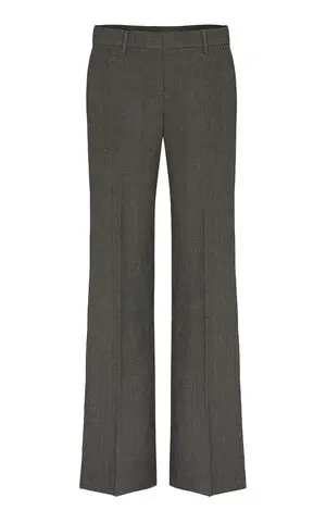 Magda Butrym Mid-rise Wool-linen Straight-leg Pants - Grey