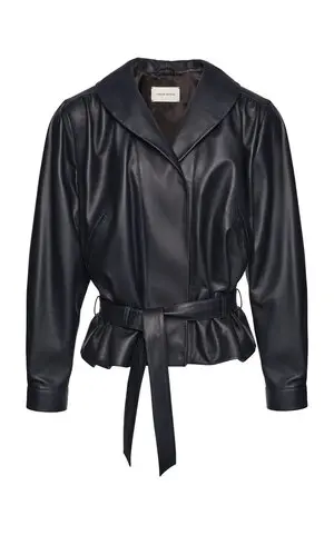Magda Butrym Oversized Leather Jacket - Black