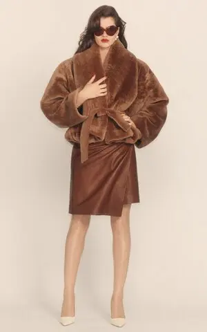 Magda Butrym Wrap-front Leather Knee-length Skirt