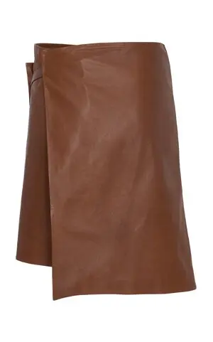 Magda Butrym Wrap-front Leather Knee-length Skirt