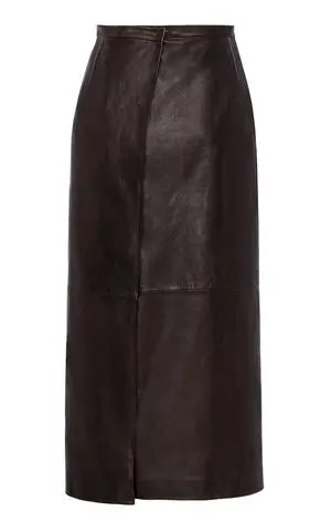 Magda Butrym Paneled Leather Midi Skirt