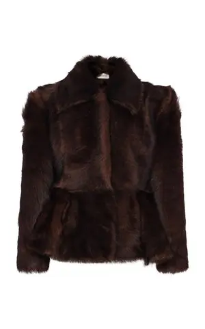 Magda Butrym Relaxed Leather Shearling Jacket - Brown