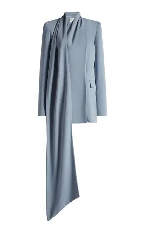 Zuhair Murad Light Cady Scarf Jacket - Light Blue