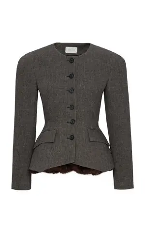 Magda Butrym Tailored Wool-linen Jacket - Grey