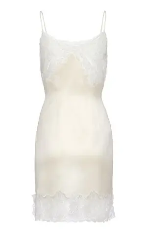 Magda Butrym Lace-trimmed Silk-blend Mini Slip Dress