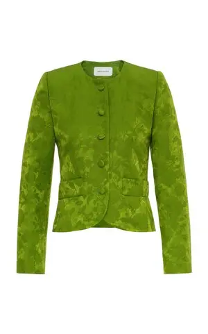 Magda Butrym Patterned Linen-silk Jacket - Green