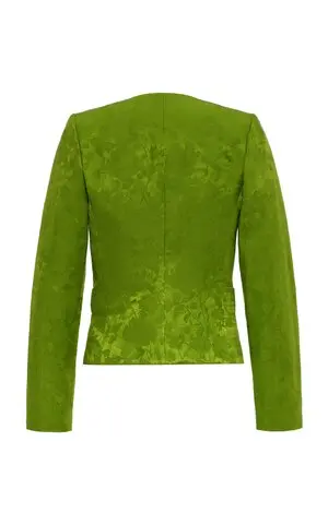 Magda Butrym Patterned Linen-silk Jacket - Green