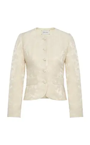 Magda Butrym Patterned Linen-Silk Jacket Ivory