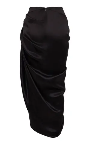 Magda Butrym Asymmetric Silk Midi Skirt
