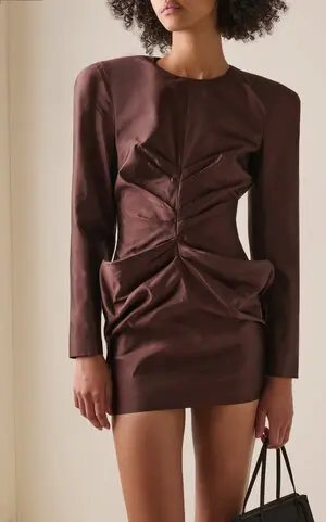 Magda Butrym Gathered Silk Mini Dress