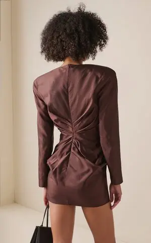 Magda Butrym Gathered Silk Mini Dress