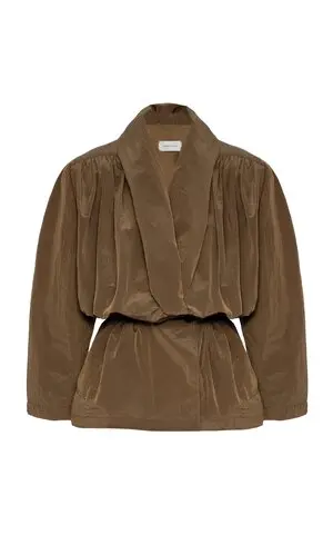 Magda Butrym Cinched Short Coat - Brown