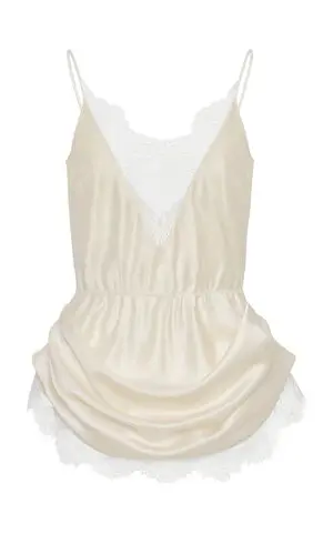 Magda Butrym Lace-trimmed Silk-wool Top - Ivory