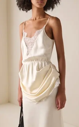 Magda Butrym Lace-trimmed Silk-wool Top