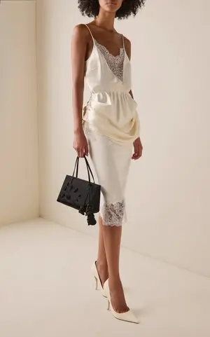 Magda Butrym Lace-trimmed Silk-wool Top