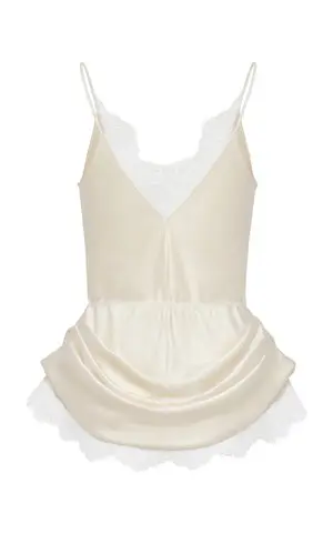 Magda Butrym Lace-trimmed Silk-wool Top