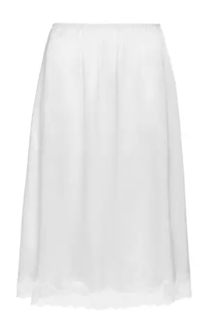 Magda Butrym Lace-trimmed Silk Knee-length Skirt - White