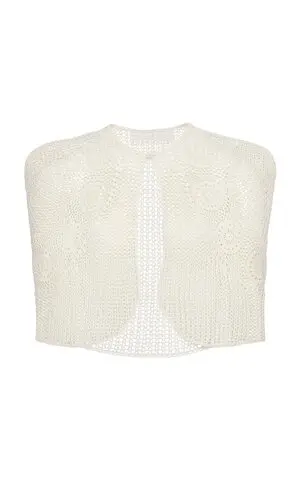 Magda Butrym Crocheted Cotton Cape Top - Ivory