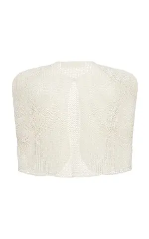 Magda Butrym Crocheted Cotton Cape Top