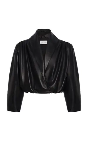 Magda Butrym Relaxed Leather Jacket - Black