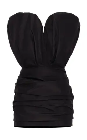 Magda Butrym Strapless Silk Mini Dress - Black