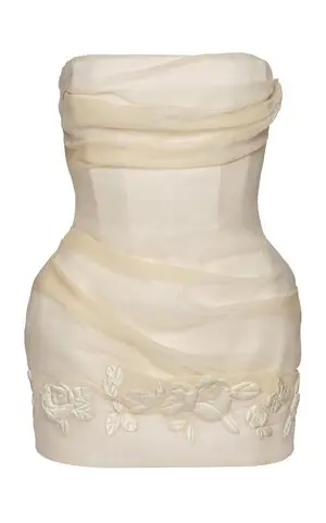 Magda Butrym Strapless Silk Mini Dress