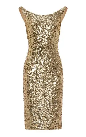 Magda Butrym Sequined Midi Dress - Gold