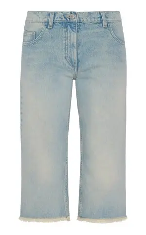 Magda Butrym Frayed-hem Denim Straight-leg Jeans - Light Wash