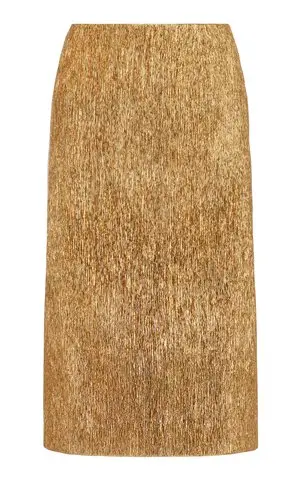 Magda Butrym Mid-rise Metallic Midi Skirt - Gold