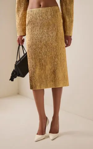 Magda Butrym Mid-rise Metallic Midi Skirt