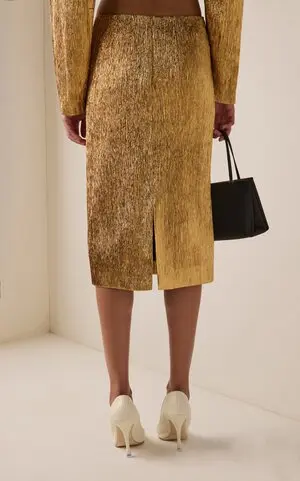 Magda Butrym Mid-rise Metallic Midi Skirt