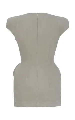 Magda Butrym Rose-detailed Denim Mini Dress