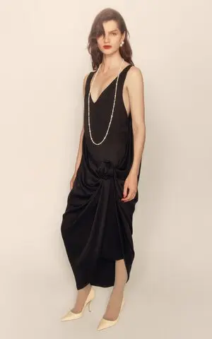 Magda Butrym Gathered Silk Midi Dress