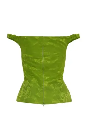 Magda Butrym Off-the-shoulder Linen-silk Top