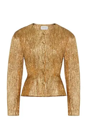 Magda Butrym Tailored Metallic Jacket - Gold