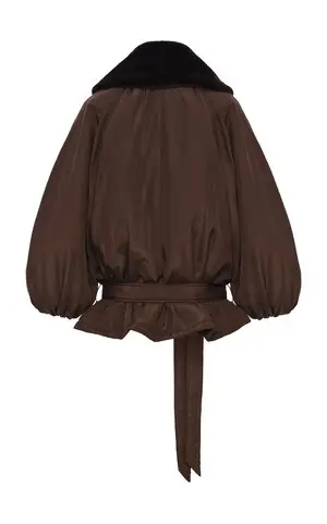 Magda Butrym Faux-fur Trimmed Silk Jacket