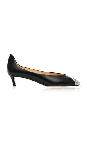 Magda Butrym With Snake Leather Kitten Heels - Black