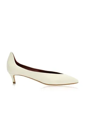 Magda Butrym Cream Leather Kitten Heels - Ivory