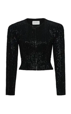 Magda Butrym Embellished Silk-wool Jacket - Black