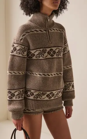 Magda Butrym Patterned Wool Turtlneck Sweater