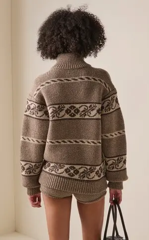 Magda Butrym Patterned Wool Turtlneck Sweater