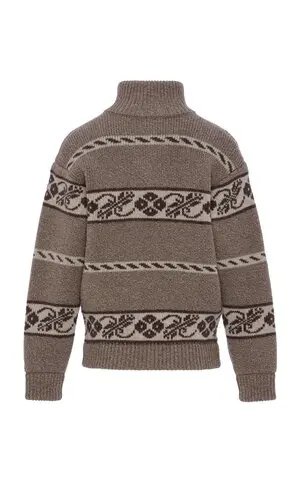 Magda Butrym Patterned Wool Turtlneck Sweater