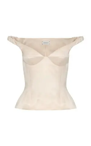 Magda Butrym Off-the-shoulder Wool-blend Top - Ivory