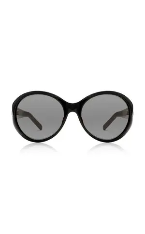 Magda Butrym And Burgundy Big Round Sunglasses - Black