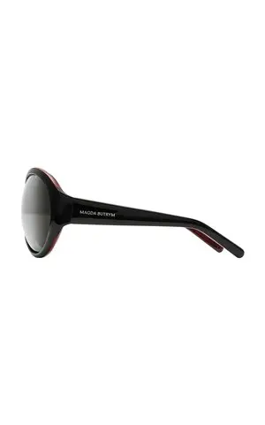 Magda Butrym And Burgundy Big Round Sunglasses