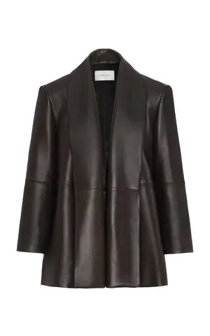 Magda Butrym Relaxed Leather Coat - Brown