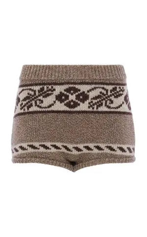 Magda Butrym Patterned Wool Mini Shorts