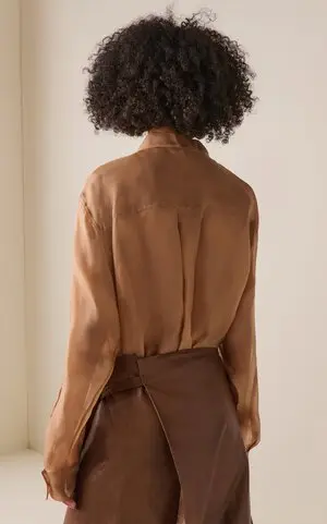 Magda Butrym Collared Silk Shirt