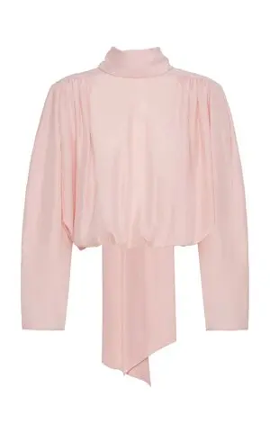 Magda Butrym High-neck Silk Blouse - Light Pink
