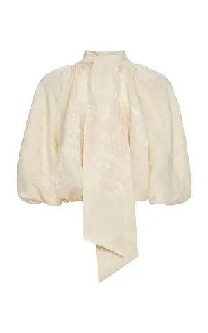 Magda Butrym High-neck Linen-silk Blouse